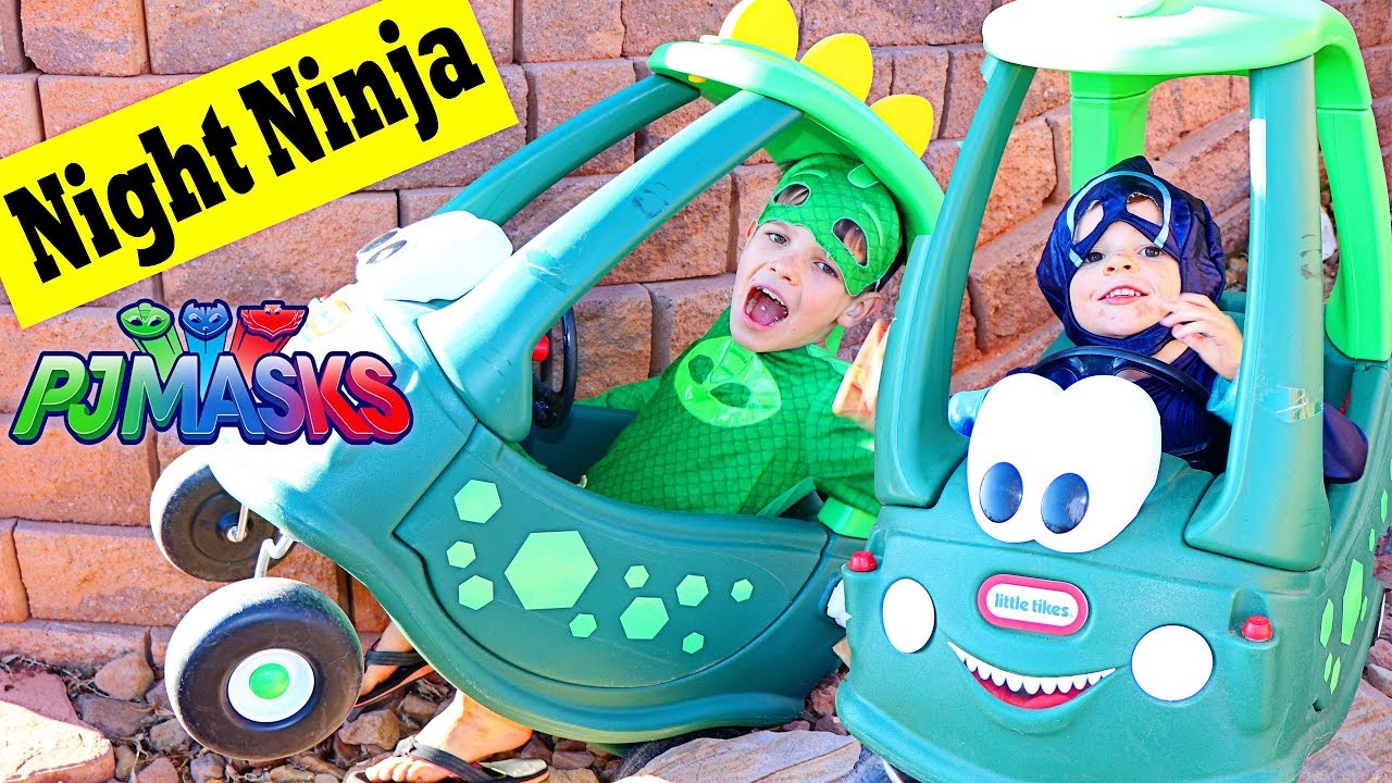 PJ Masks Night Ninja DRIVES Gekko Car! Kids Pretend Play - YouTube