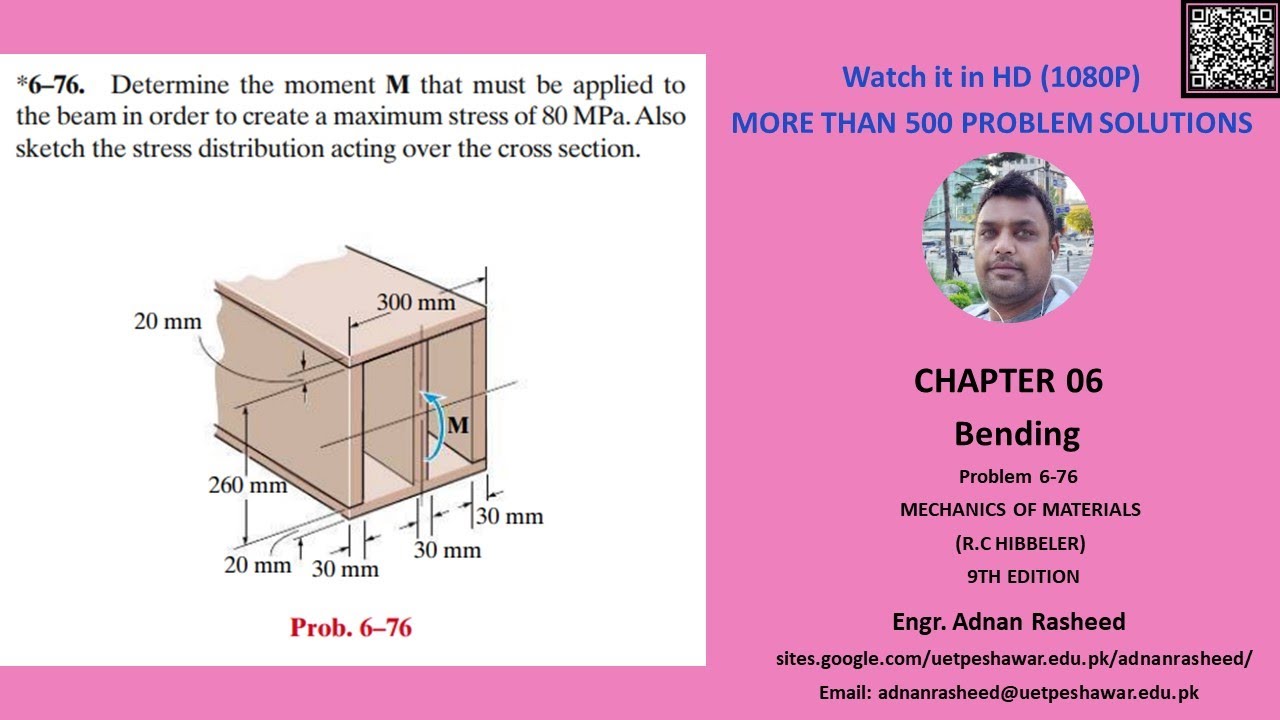 6-76 |Chapter 6| Bending | Mechanics of Material Rc Hibbeler| - YouTube