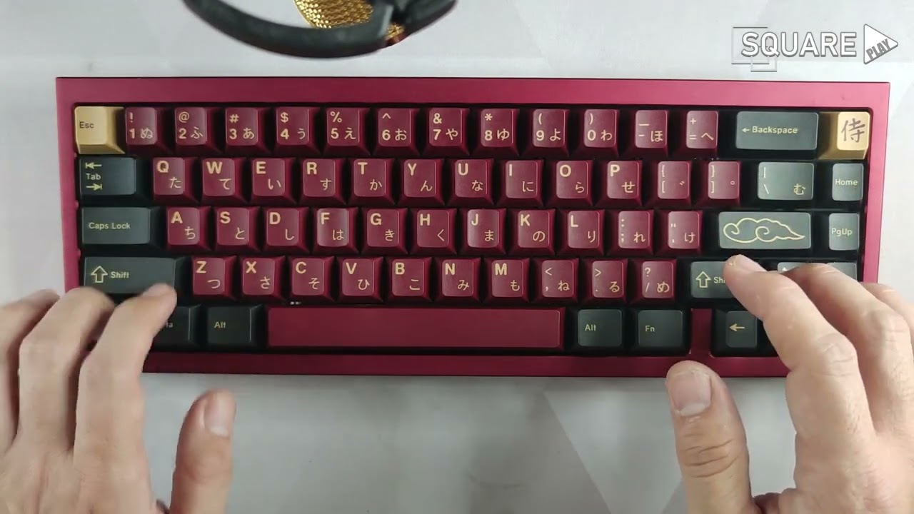 QK65 Red Mirror Steel Plate - GMK Red Samurai - NovelKeys Kailh Cream ...