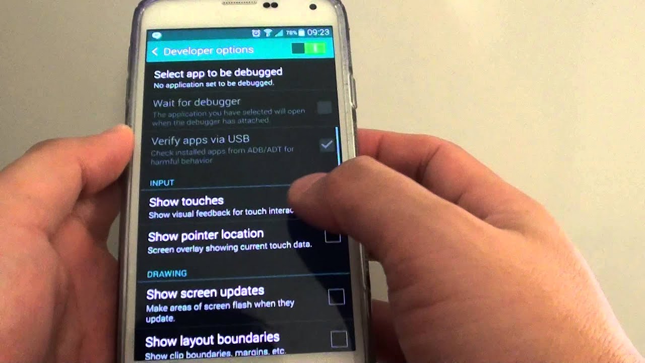 Samsung Galaxy S5: How to Show Visual Feedback For Touch Interaction ...