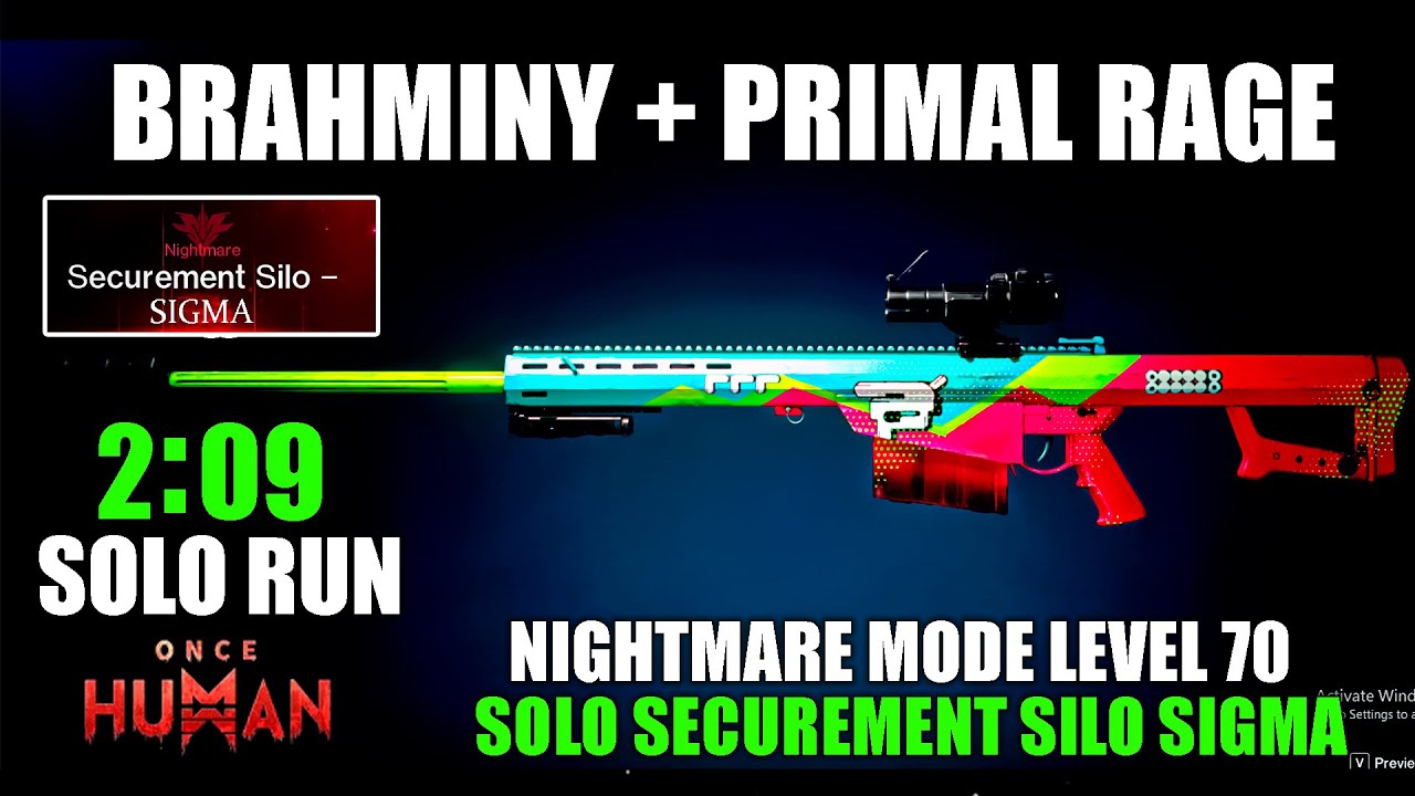 ONCE HUMAN SOLO NIGHTMARE LEVEL 70 - BRAHMINY + PRIMAL RAGE ...