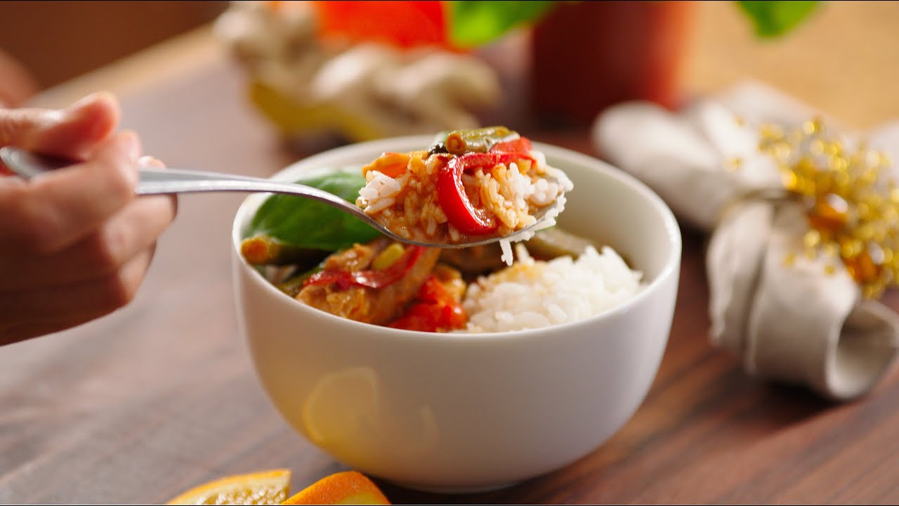 Thai Red Curry Chicken + Jasmin rice at Home | easy fast delicious ...