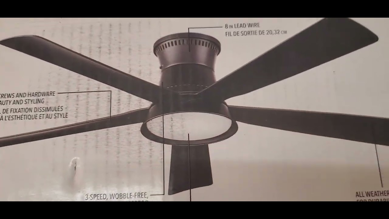 Hampton Bay Hawkspur Ceiling fan - YouTube