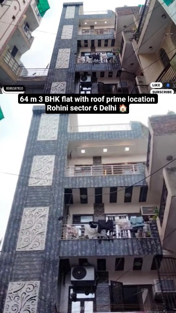 64 m 3 BHK flat with roof prime location Rohini sector 6 Delhi 🏠# ...