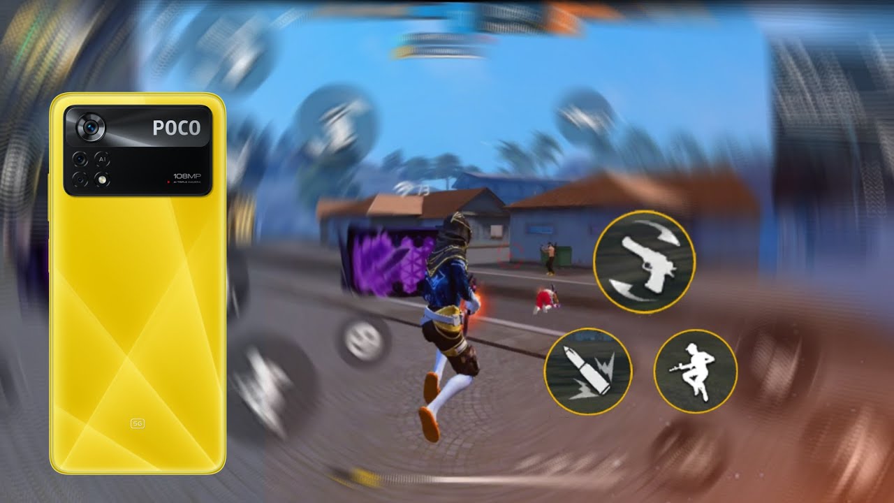 poco x4 pro 5pocog free fire gaming test || ⚙️ setting + Hud ...
