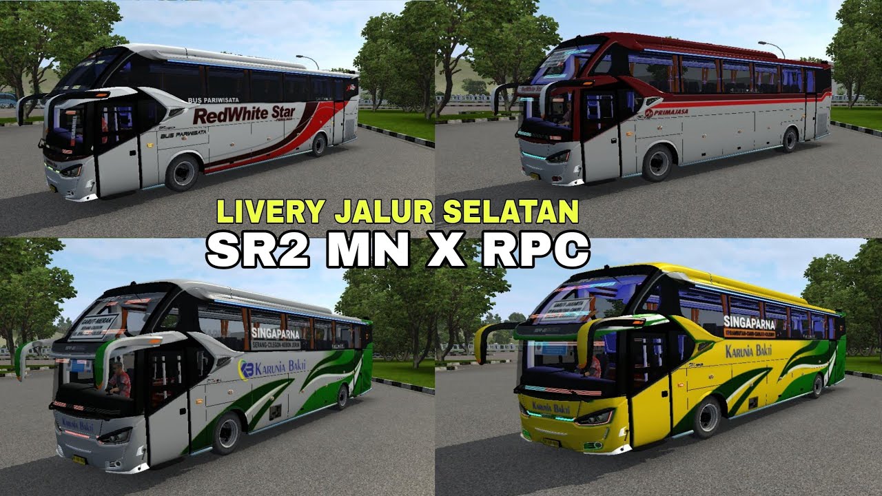 LIVERY XHD ROMBAK TO SR2 MN X RPC JALUR SELATAN | Bussid V3.7.1 - YouTube