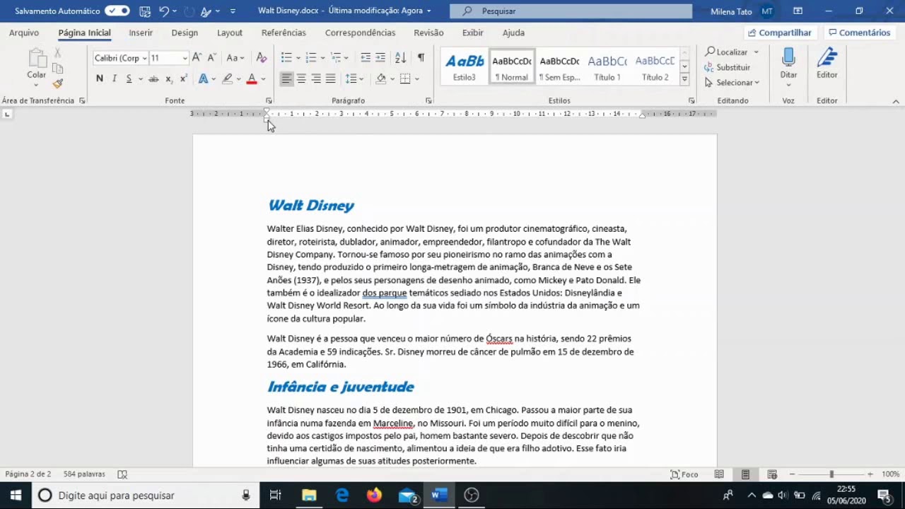 Aula 5 - Trabalhando com documento parte 1 ( WORD ) - YouTube