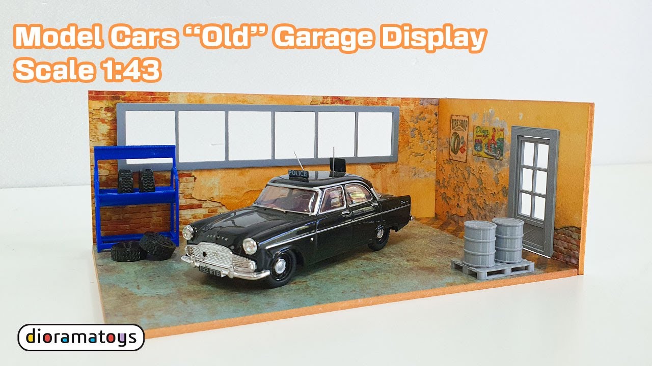 How to Assemble Diorama "Old" Garage with Service Equipment Display for ...