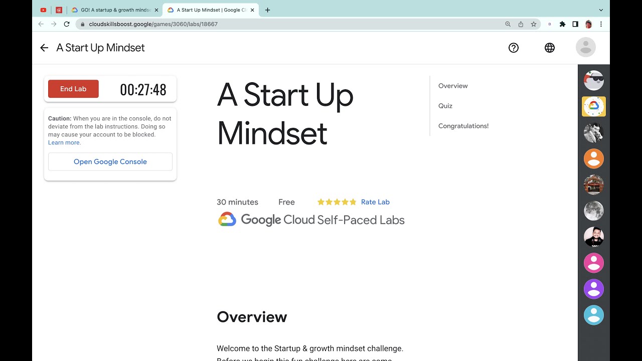 A Start Up Mindset Qwiklabs Quiz Youtube