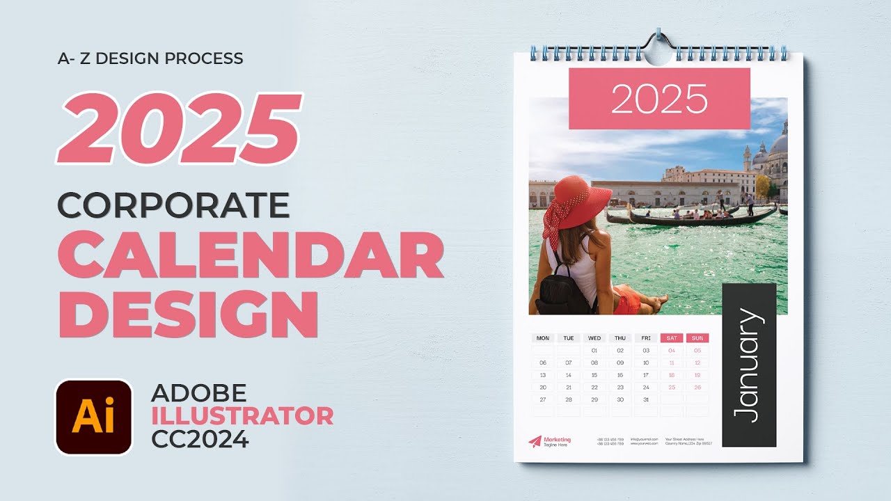How To Make a 2025 Calendar in Adobe Illustrator 2024 | Full Tutorial ...