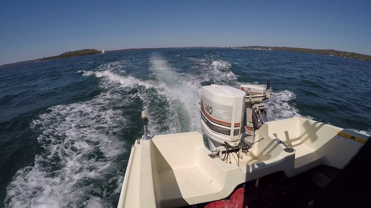 1978 140HP Chrysler Outboard long Shakedown test - YouTube