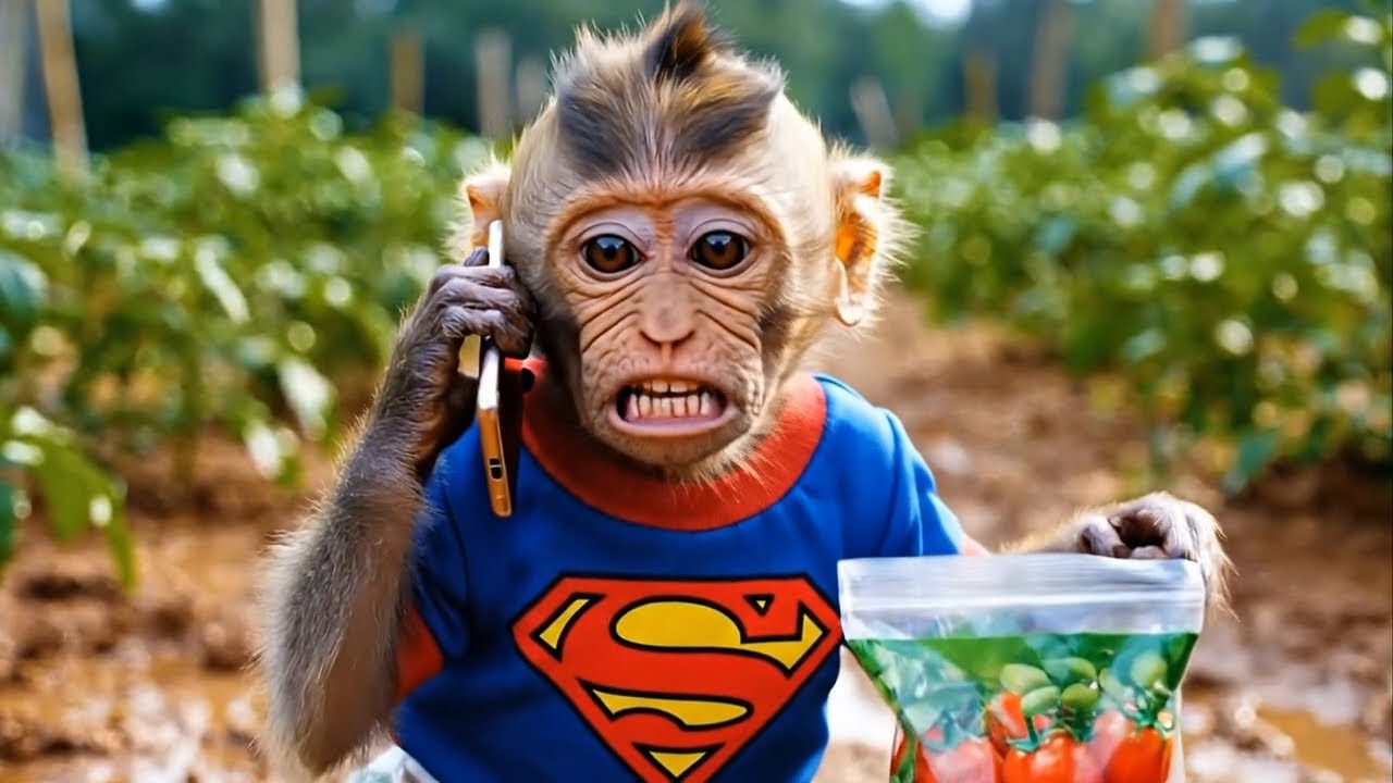 Bon Bon Monkey Drives Tractor Farm Harvesting and Adventure #2 - YouTube