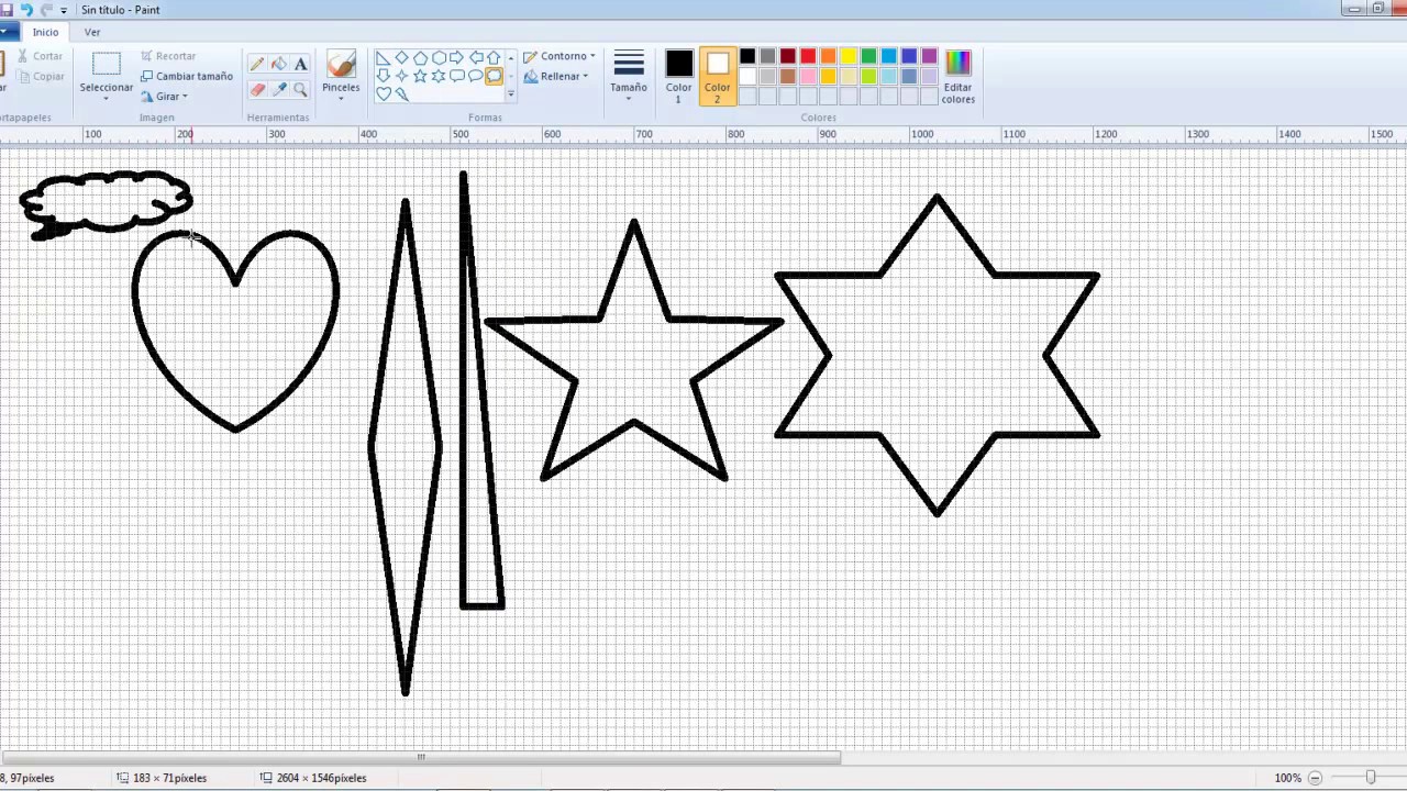 Cómo Colocar Formas En Paint - YouTube