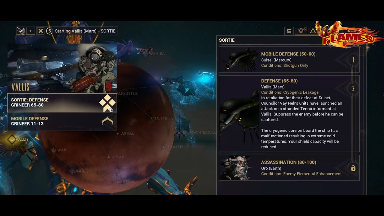 Warframe Vallis (Mars) Mission Defense level 65-80 - YouTube