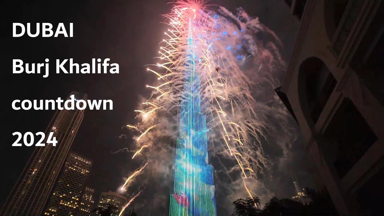 DUBAI Burj Khalifa countdown 2024 [4K] ドバイ カウントダウン花火 2023年12月31日から2024年 ...