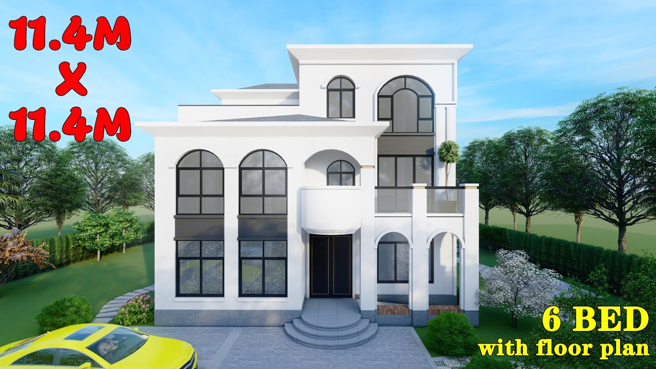Small House Design 11.4 x 11.4 Meters (124 sqm)| 6 Bedroom|House Design ...