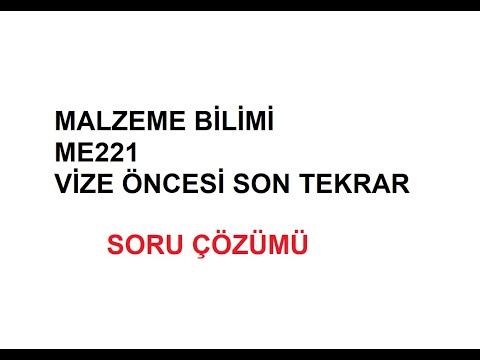MALZEME BİLİMİ VİZE SORU ÇÖZÜMÜ