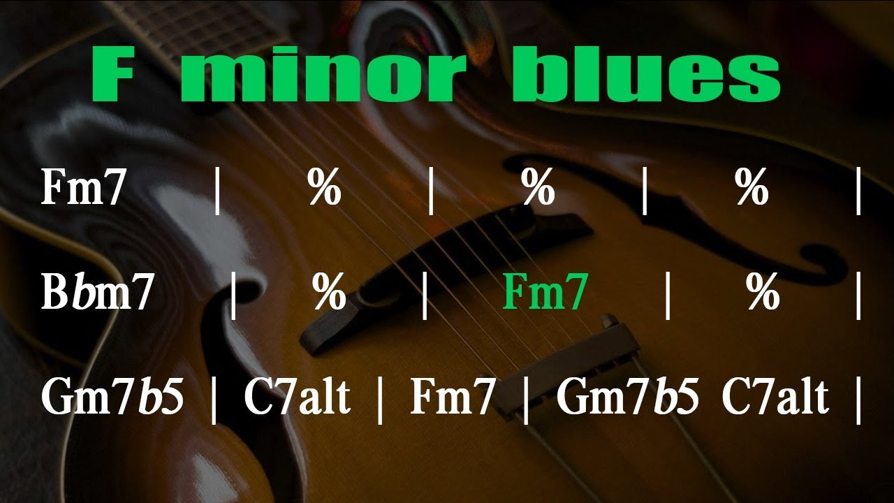 F Minor Blues Jazz Backing Track - 130 BPM - [SCROLLING CHORDS] - YouTube