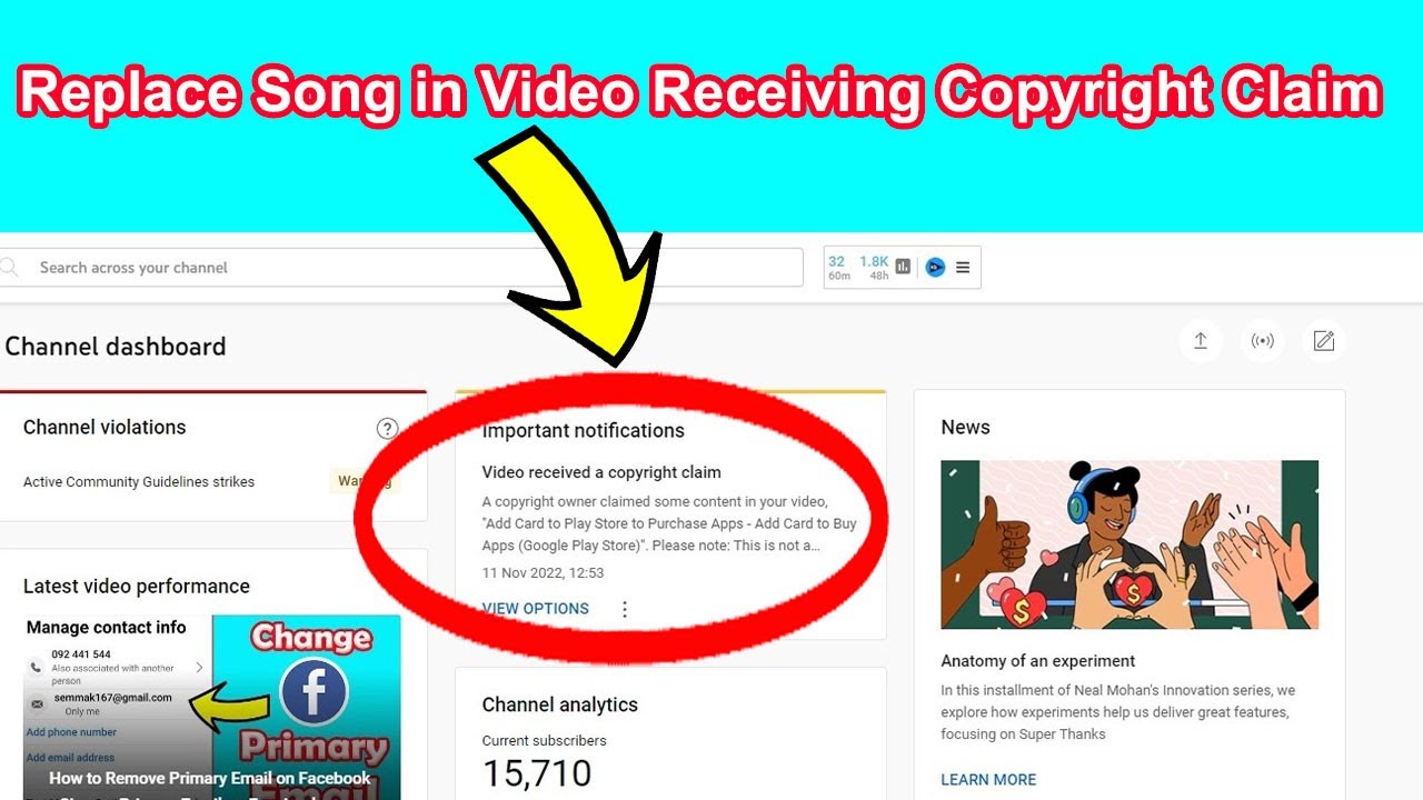 How to Solve A Copyright Claim Video - Replace Song In Video Receiving ...