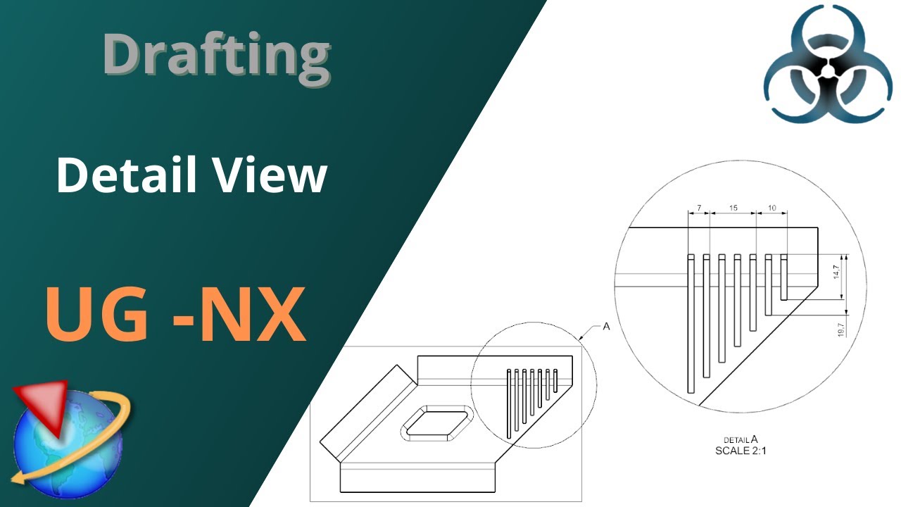 Siemens Unigraphics NX- Drafting || How to create detailed view in NX ...