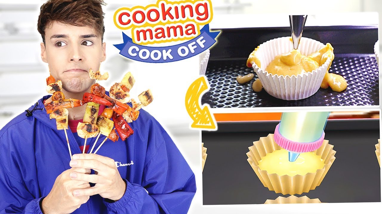 following COOKING MAMA recipes in REAL LIFE: chicken skewers & cupcakes ...