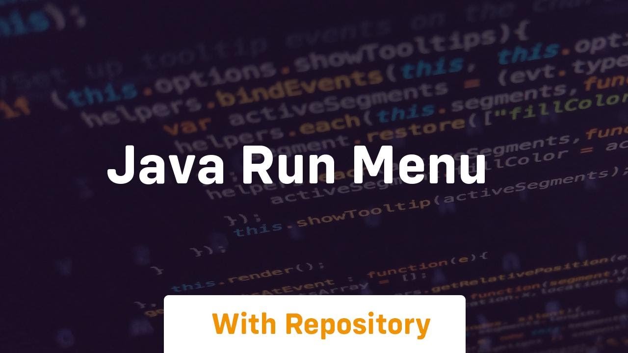 java run menu - YouTube