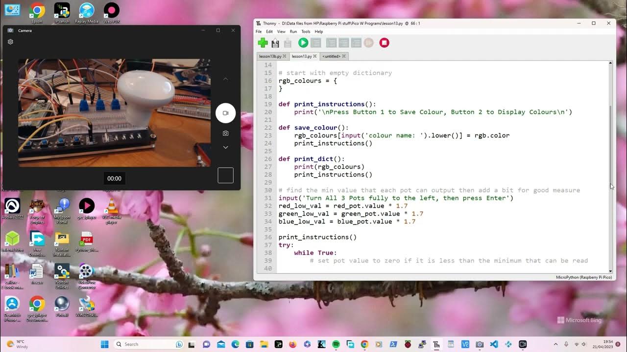 Paul McWhorter's Pico W Lesson 13 - Control an RGB LEB with 3 ...