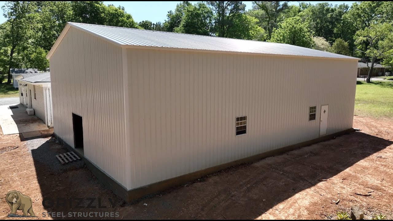 Grizzly Steel Structures - 40x60x16 Workshop - YouTube