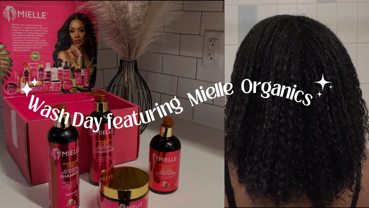 Mielle Organics Pomegranate and Honey Review | Wash Day and Braid Out ...