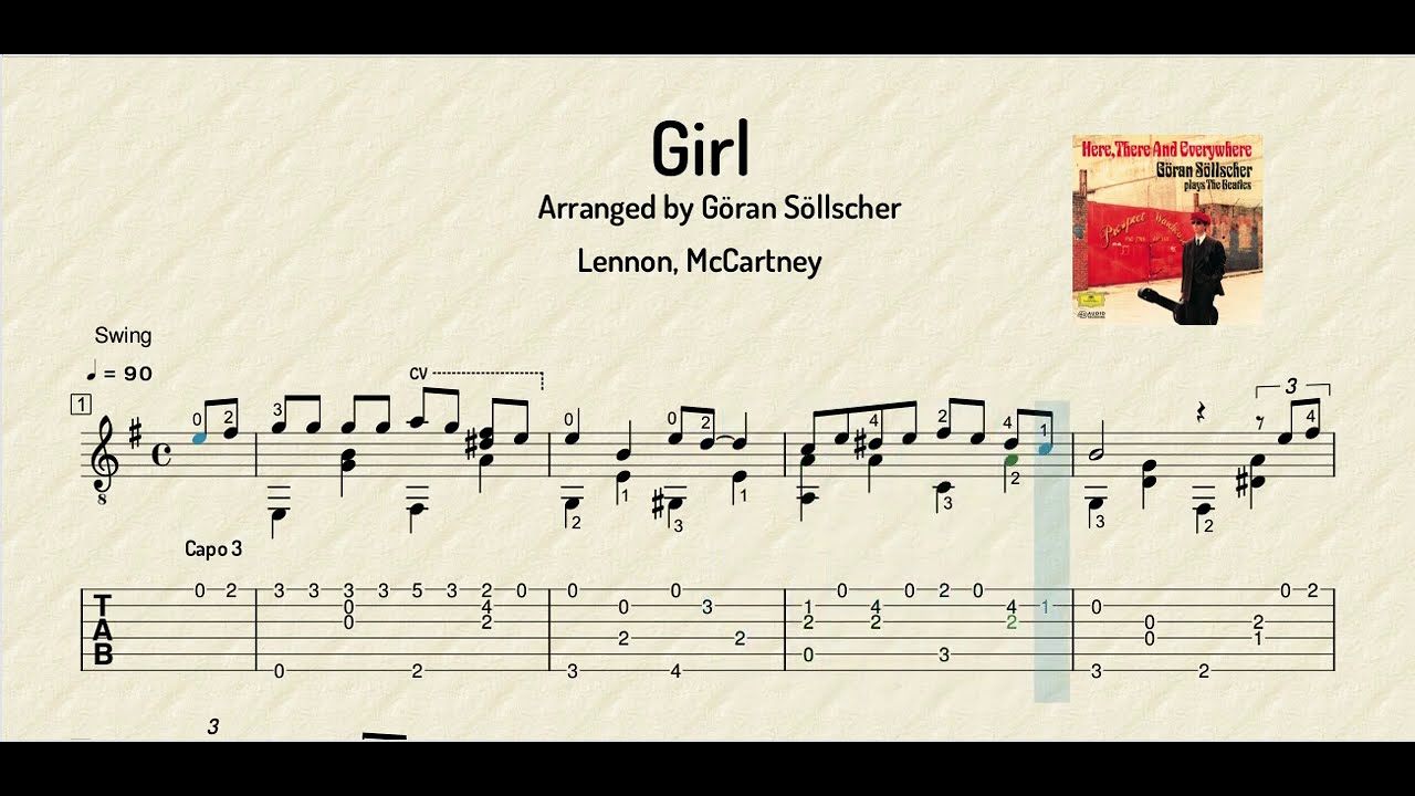 The Beatles: Lennon, McCartney - Girl - Arranged by Göran Söllscher ...