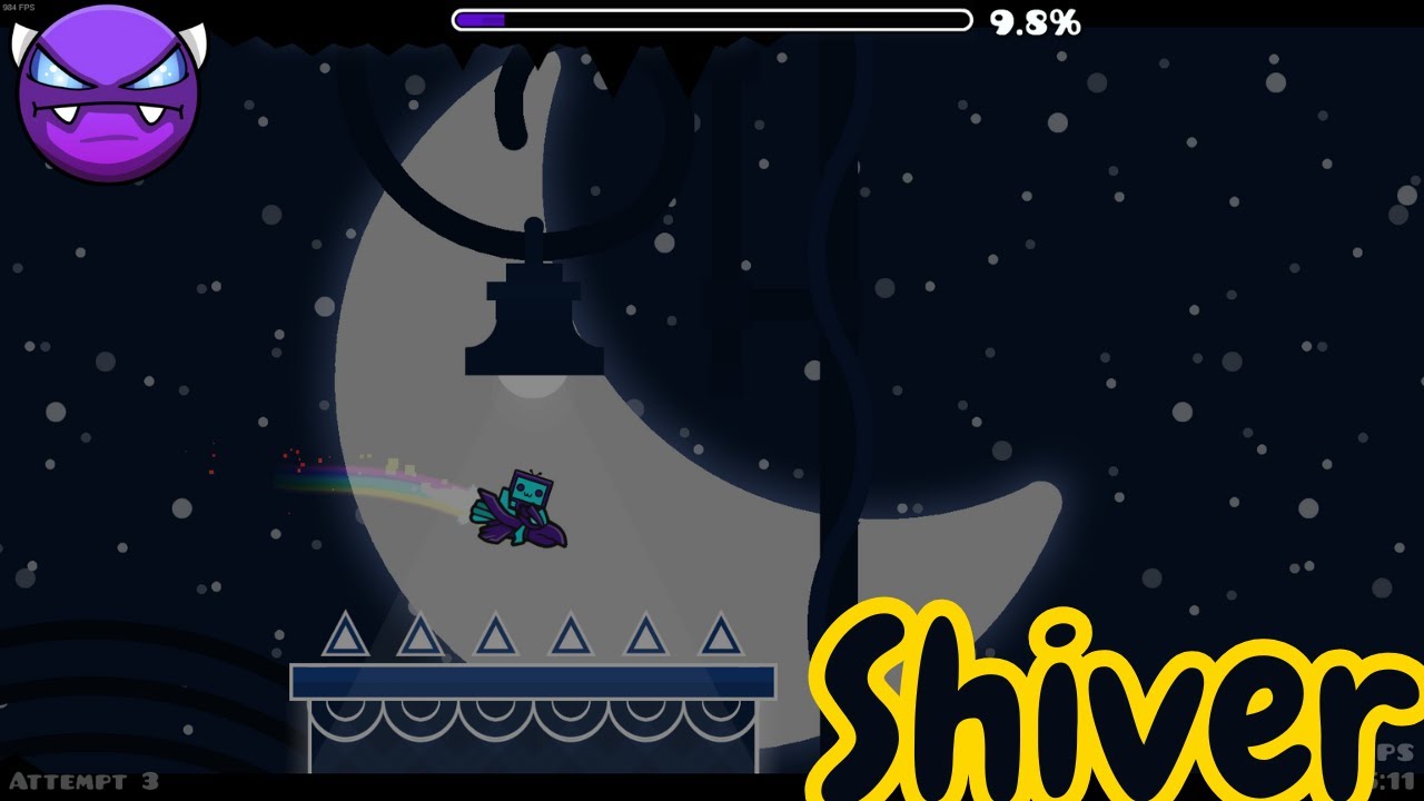 Geometry Dash - Shiver by SpKale [Easy Demon] [100%] [All Coins] - YouTube