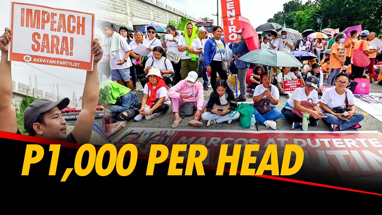 Mga dumalo sa impeach VP Sara rally, pinangakuan ng 1-K each - YouTube