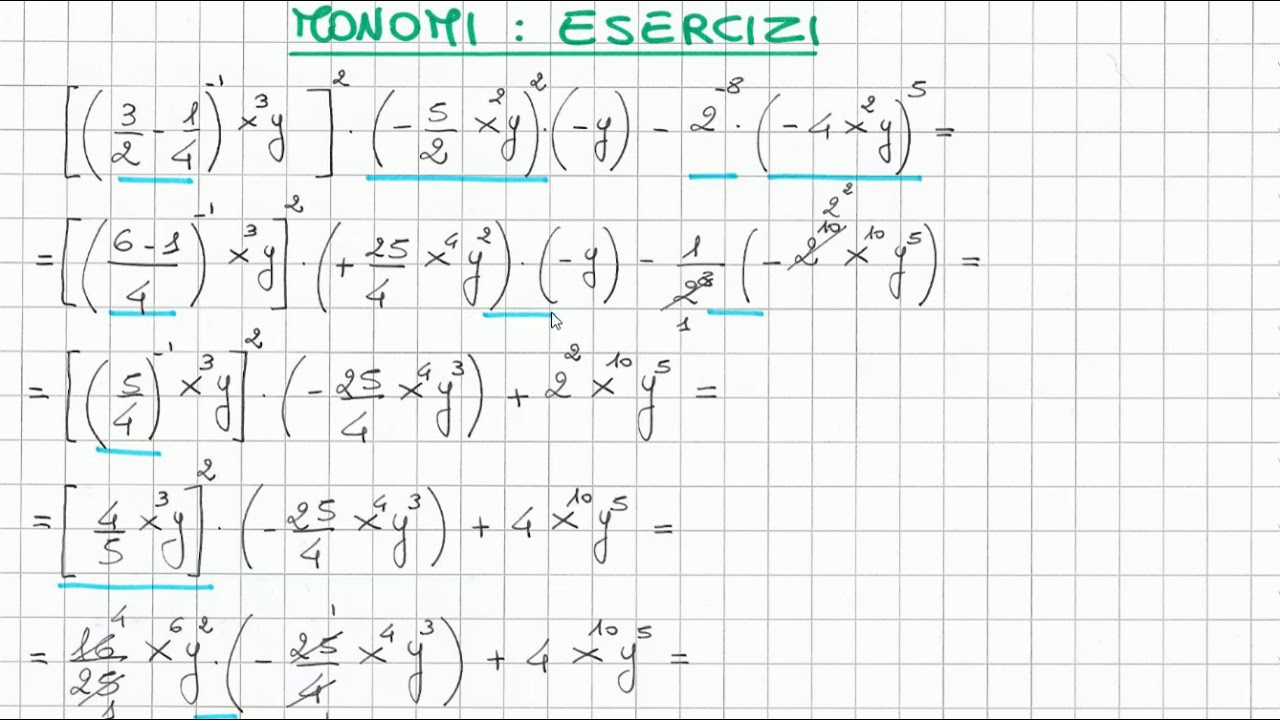 Monomi: esercizi - YouTube