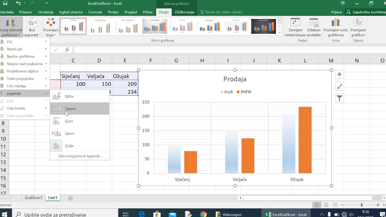 Microsoft Excel Grafikoni - YouTube