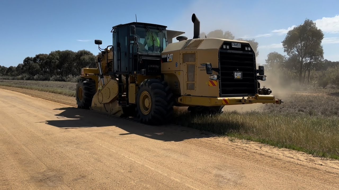 Road grading with reclaimer. Excellent shoulder retrieval and moisture ...