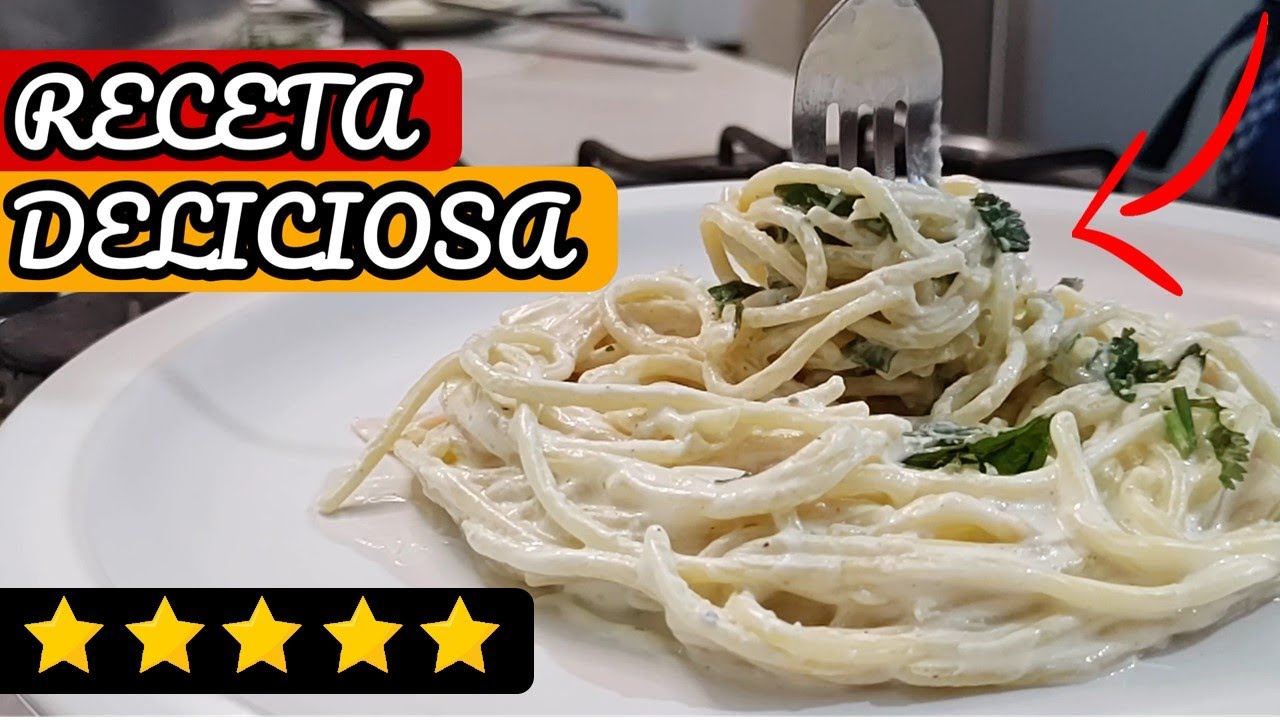 Receta de Espagueti Blanco Con Jamon 😋 Espagueti Blanco Navideño ...