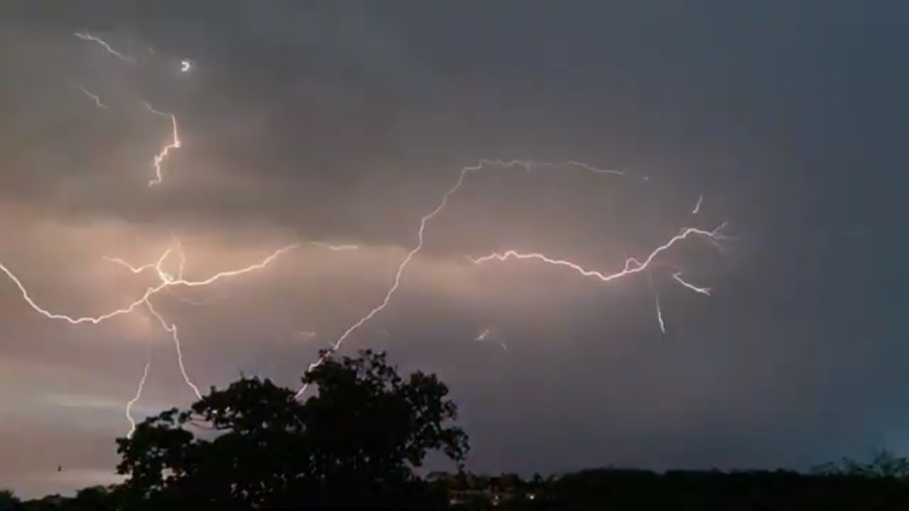 Lightning Bolts Splinter Across the Sky Near Boston - YouTube