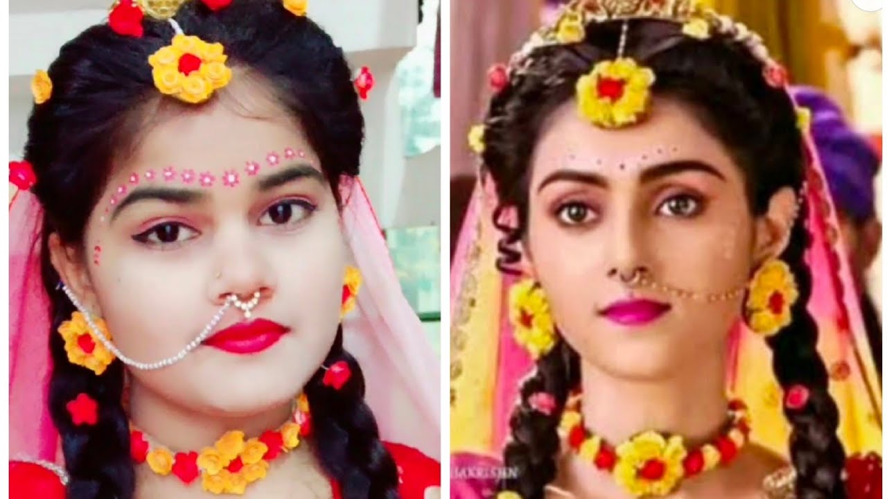 Radha makeup look😍 mallika dii inspire look - YouTube