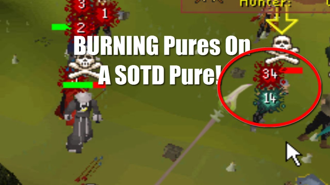 BURNING pures on a OP SOTD pure - OSRS - PK commentary - YouTube