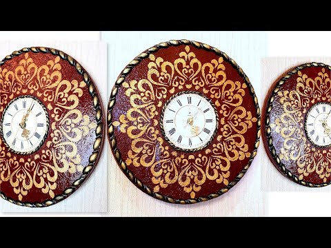 DIY/Beautiful Wall Clock of cardboard/ Home Wall decorating idea - YouTube