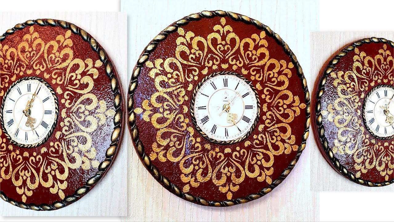 DIY/Beautiful Wall Clock of cardboard/ Home Wall decorating idea - YouTube