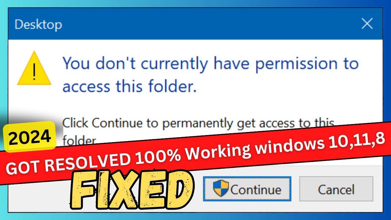 Don't Have Permission To Open This Folder Issue In PC Resolved 100% ...