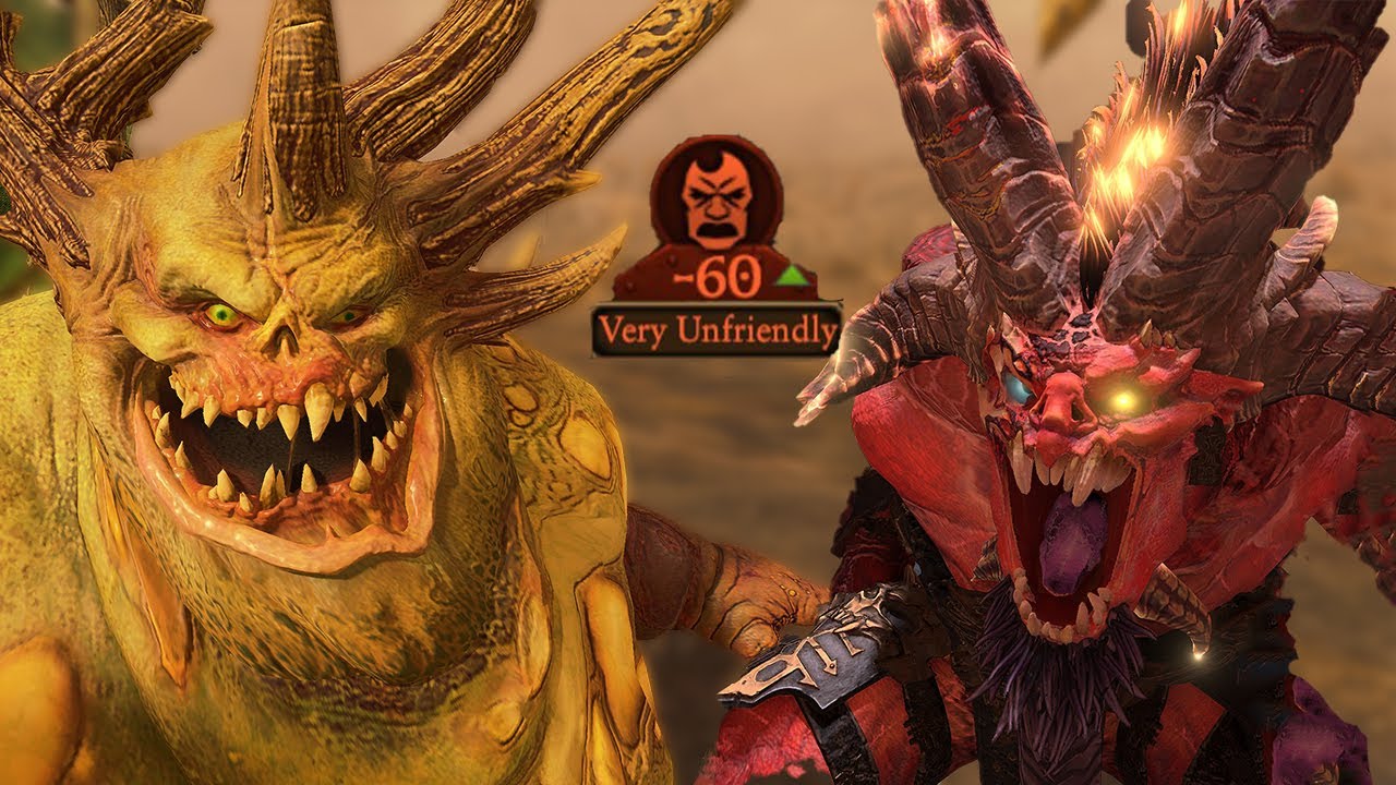 Kugath Plaguefather Unfriendly Diplomacy lines To Skarbrand - Total War ...