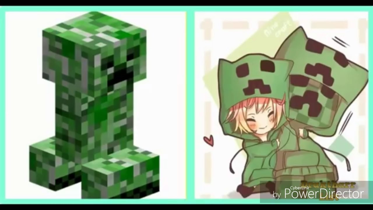 Os mobs do Minecraft versão Anime - YouTube