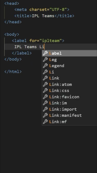 Autocomplete feature for List in HTML #shorts - YouTube