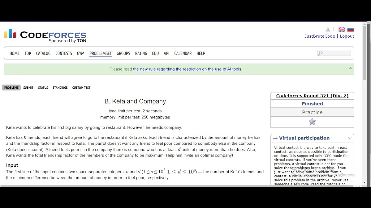 B. Kefa and Company | hackerrank | LeetCode | Codeforces | Cp | Binary search | Programing | DSA ...