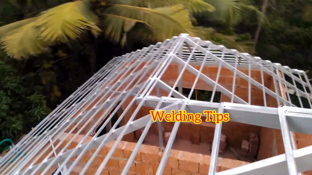 Square pipe tile roof truss work - YouTube