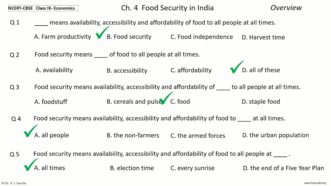 NCERT CBSE Economics Class 9 Chapter 4 Food security in India ...