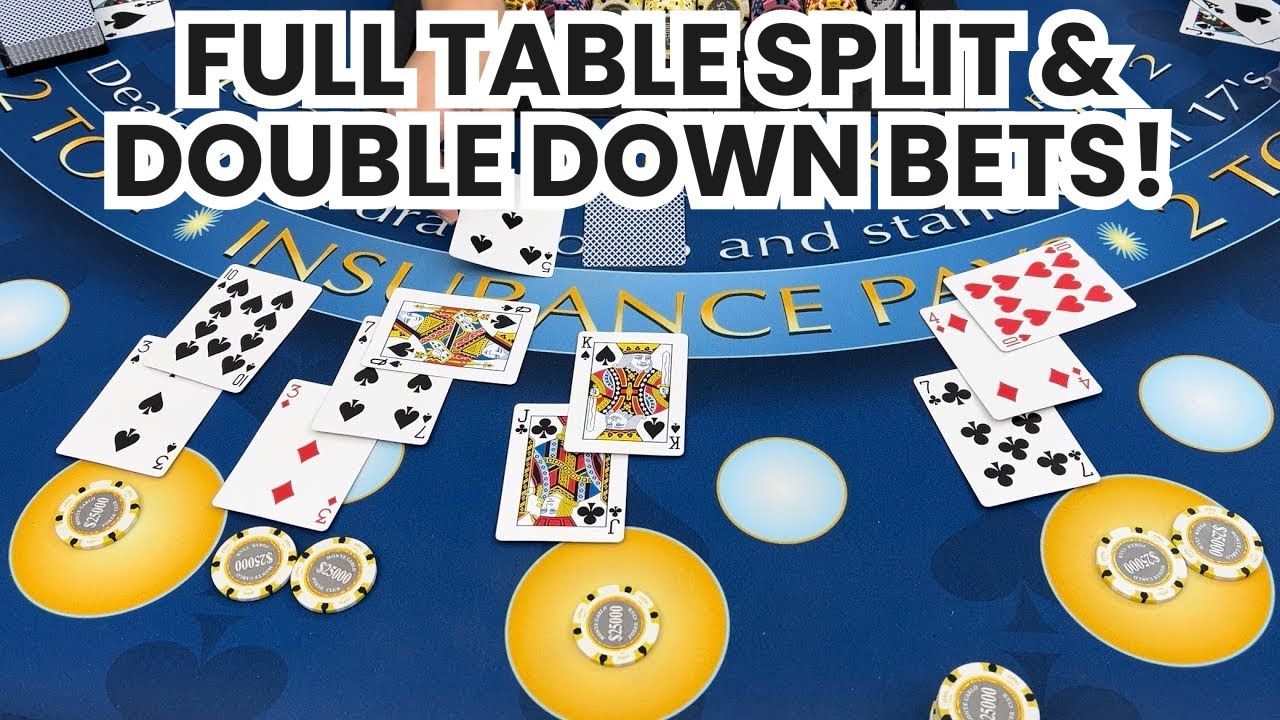 Blackjack | $500,000 Buy In | AMAZING HIGH LIMIT SESSION! EPIC FULL TABLE SPLIT & DOUBLE DOWN ...