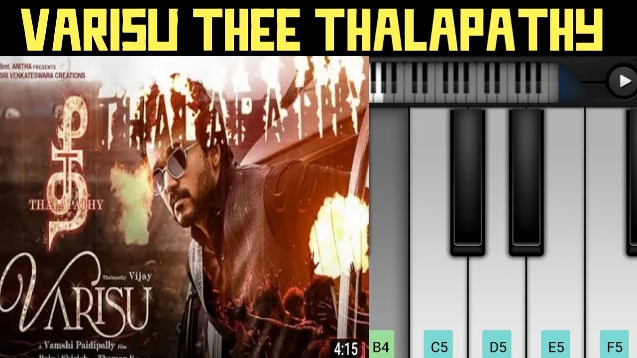 Thee thalapathy varisu 2nd song thee thalapathy vijaythalapathy thaman STR rashmika piano song ...